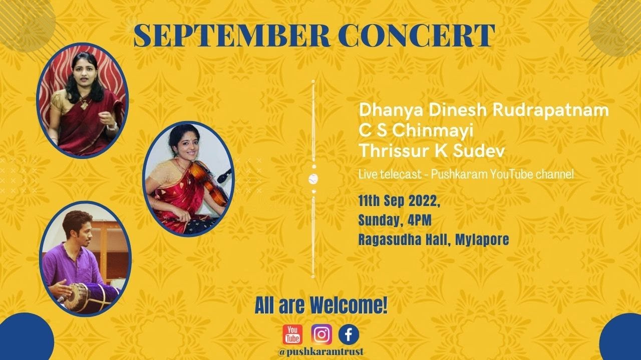 Vidushi Dhanya Dinesh Rudrapatnam Concert - Pushkaram Trust - YouTube