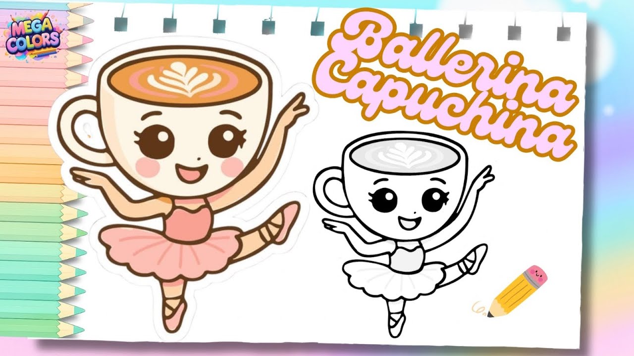 🎨 Como dibujar a Ballerina Cappuccina 🩰💗 KAWAII | BRAINROT | 🎨 How to ...