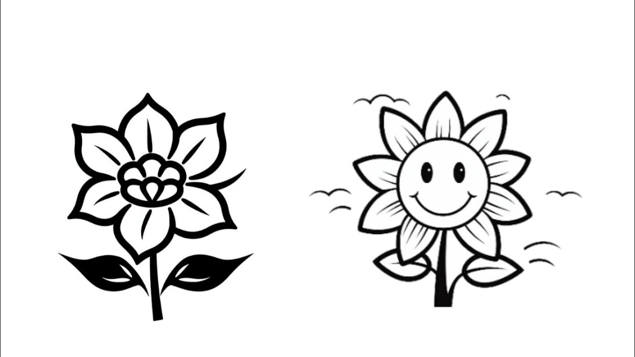 draw beautiful flowers | easy step by step - YouTube