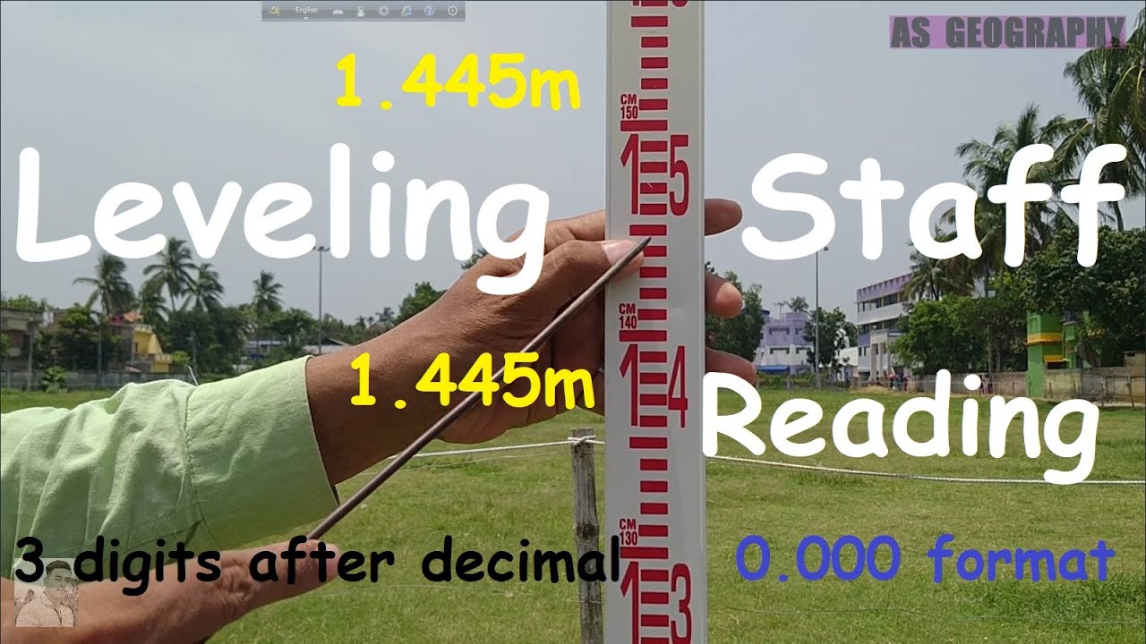 Leveling Staff Reading - YouTube