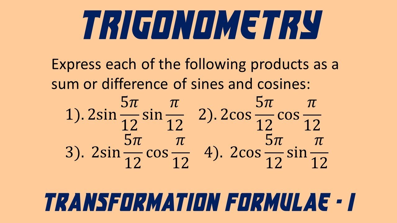 8 | Trigonometry | Transformation Formula - Type 1 | Worked Out Problem - YouTube