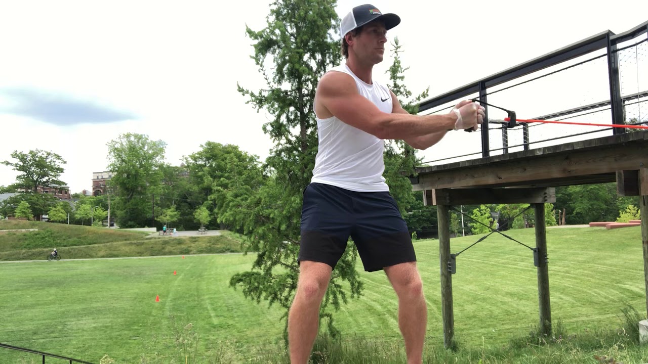 Core Rotations & Pallof Press with resistance band - YouTube