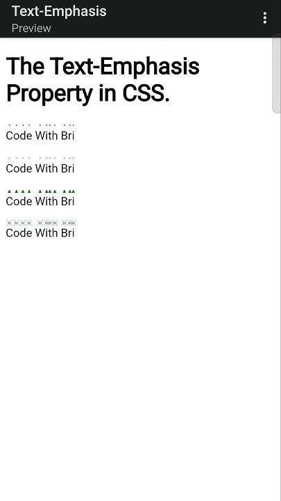 Text-Emphasis Property in CSS. - YouTube