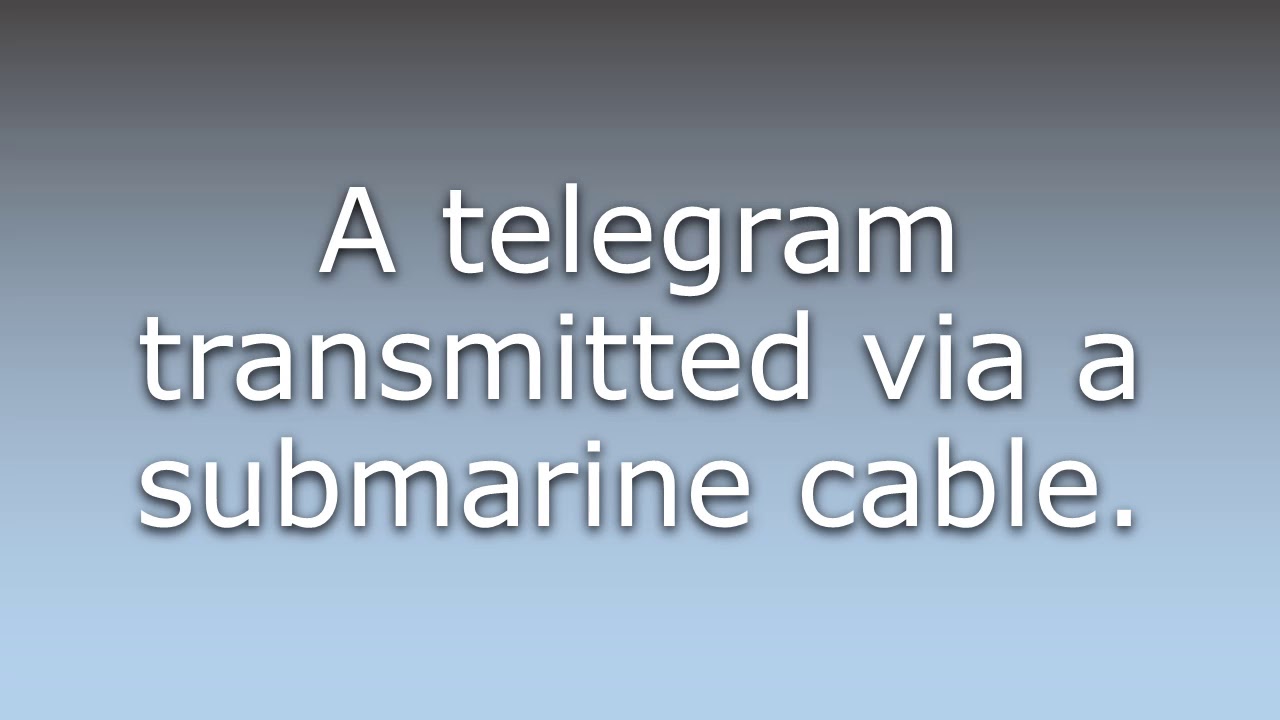 What does Cablegram mean? - YouTube
