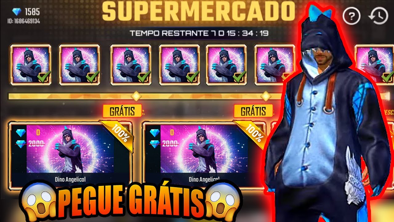 COMO CONSEGUIR O DINO ANGELICAL 100% GRÁTIS NO FREE FIRE!! - YouTube