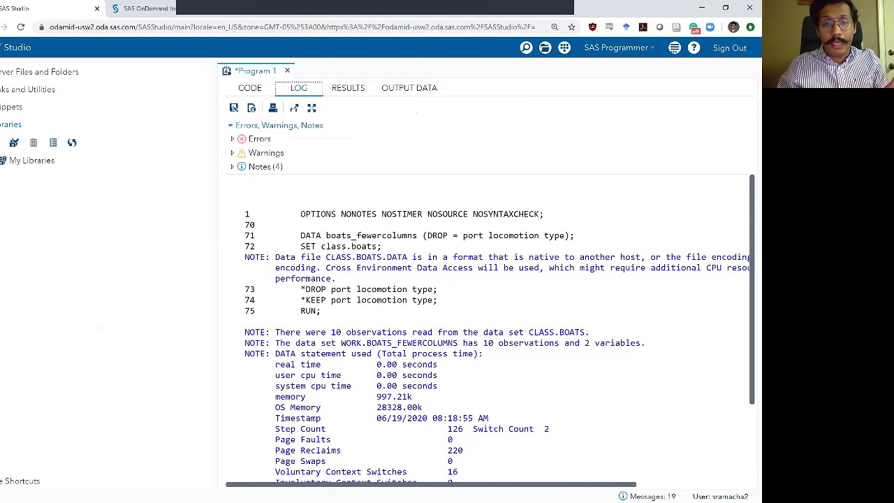 Sas Bootcamp 2 5 Deleting Columns Youtube