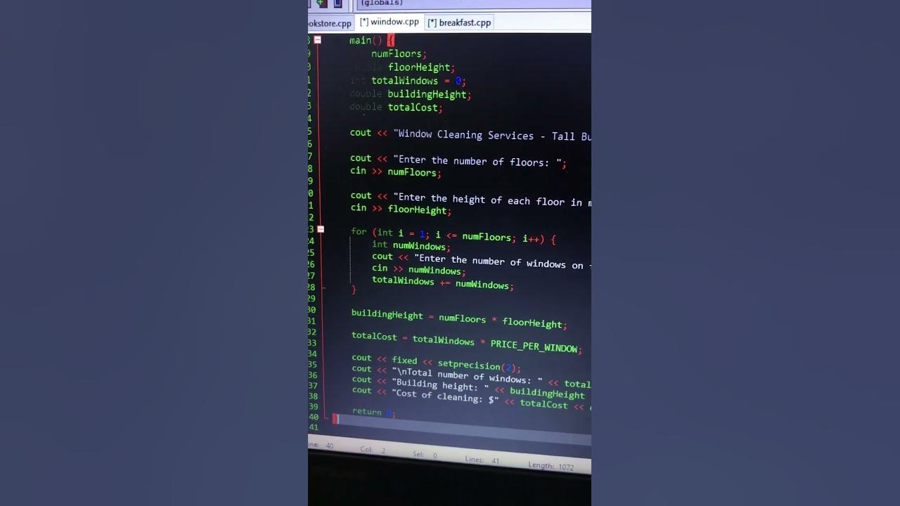 Window Cleaning C Code Codemasters Coders Coderstokyo Coding Codinglife Codingninja