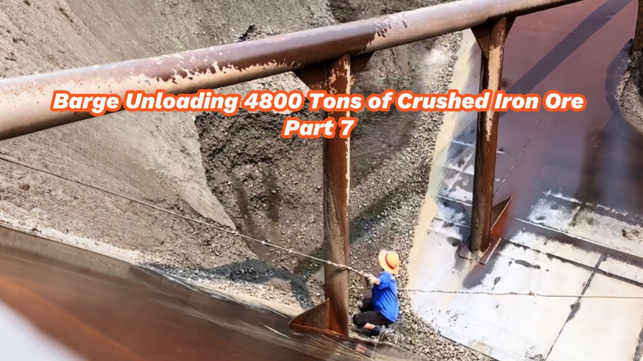 Barge Unloading 4800 Tons of Crushed Iron Ore - Part 7 - Smooth Flow ...