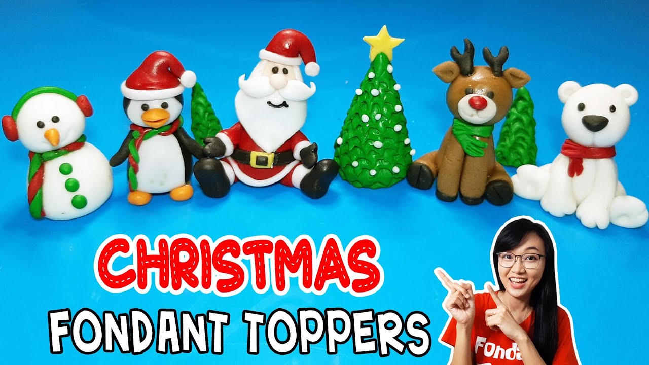 How to make Christmas Fondant Toppers | Christmas Cake Toppers | Xmas ...
