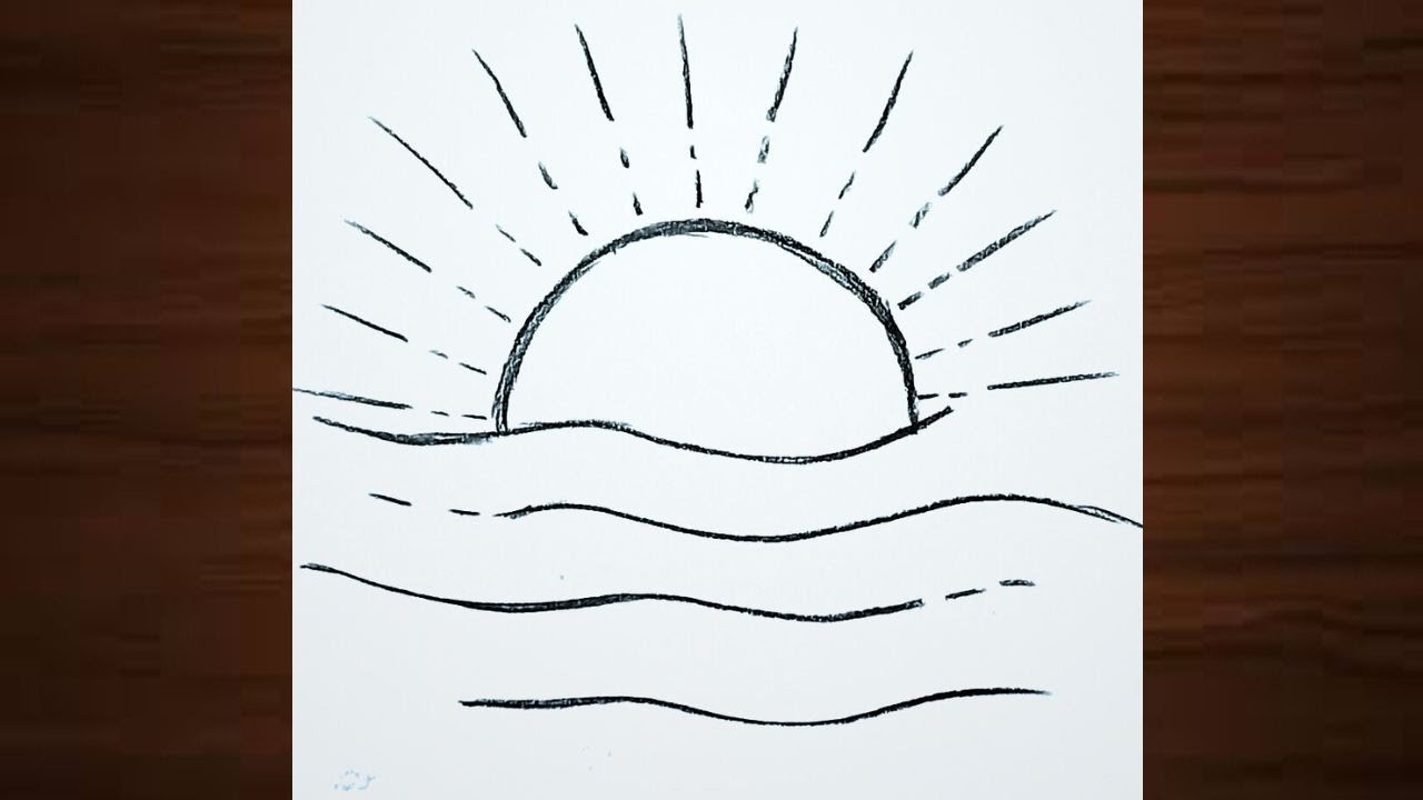 How to draw a Sunrise Scenery | How to Draw a beautiful Scenery ...