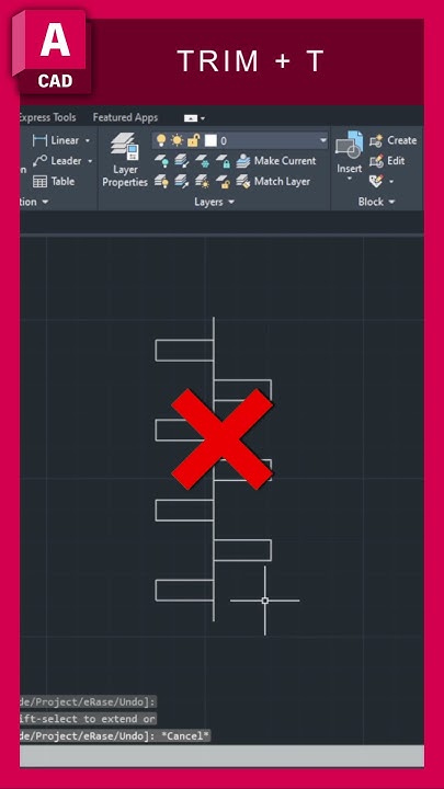 TRIM Command Trick in AutoCAD - YouTube
