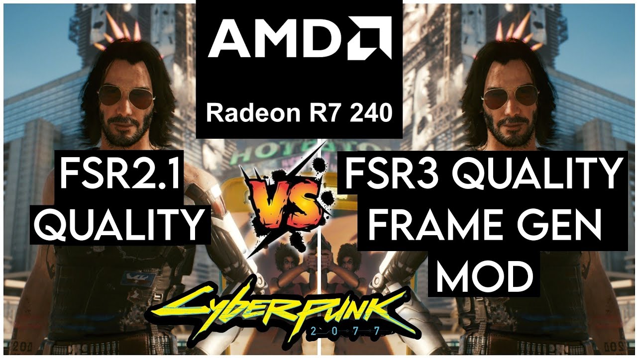 Cyberpunk 2077 - R7 240 - AMD FSR 3 Frame Generation Mod - YouTube