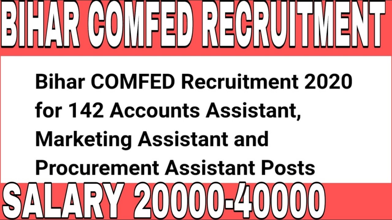 BIHAR COMFED RECRUITMENT - YouTube