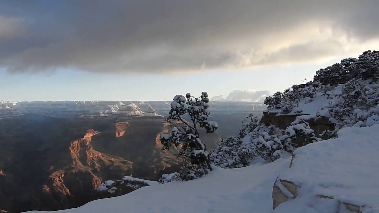 Grand Canyon Arizona USA: Heavy Snowfall and Sunrise # ...
