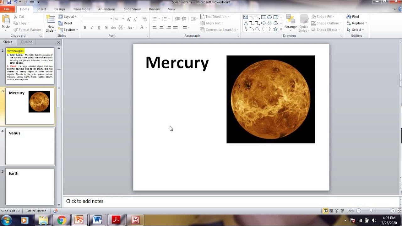 SOLAR SYSTEM POWER POINT ACTIVITY - YouTube