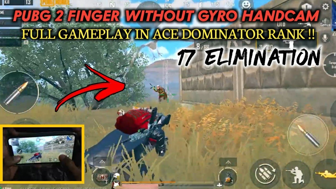 PUBGM 2 FINGER WITHOUT GYRO FULL GAMEPLAY IN ACE DOMINATOR RANK 17 ...