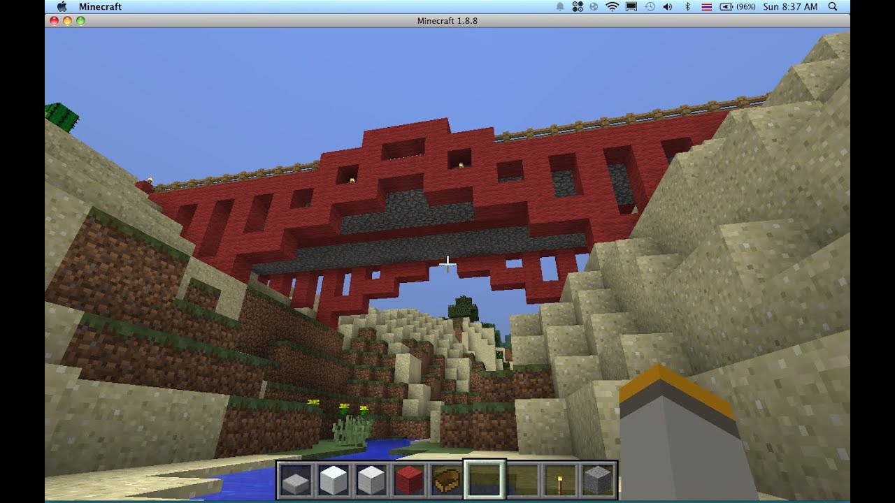 minecraftสอนสร้างสะพาน+พาชมท่าเรือแมนเดสเบิรก - YouTube