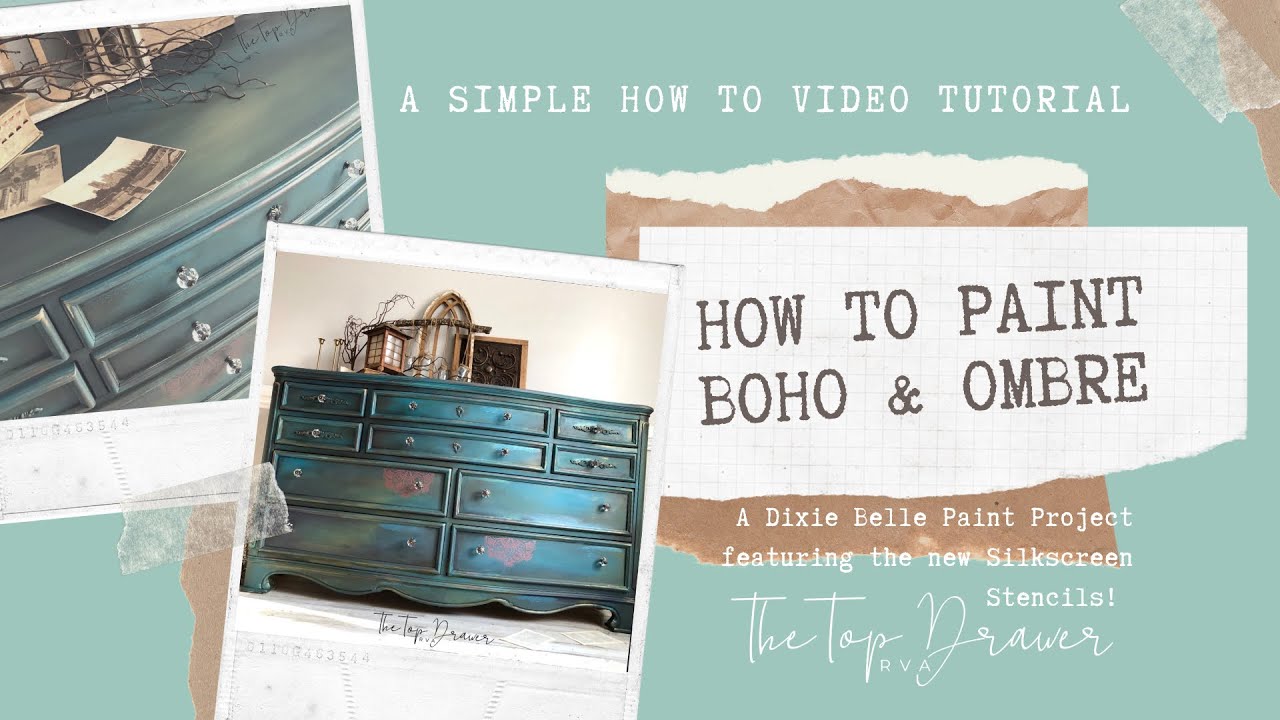 Ombre Boho Painting On Furniture - A Dixie Belle Paint Tutorial - YouTube