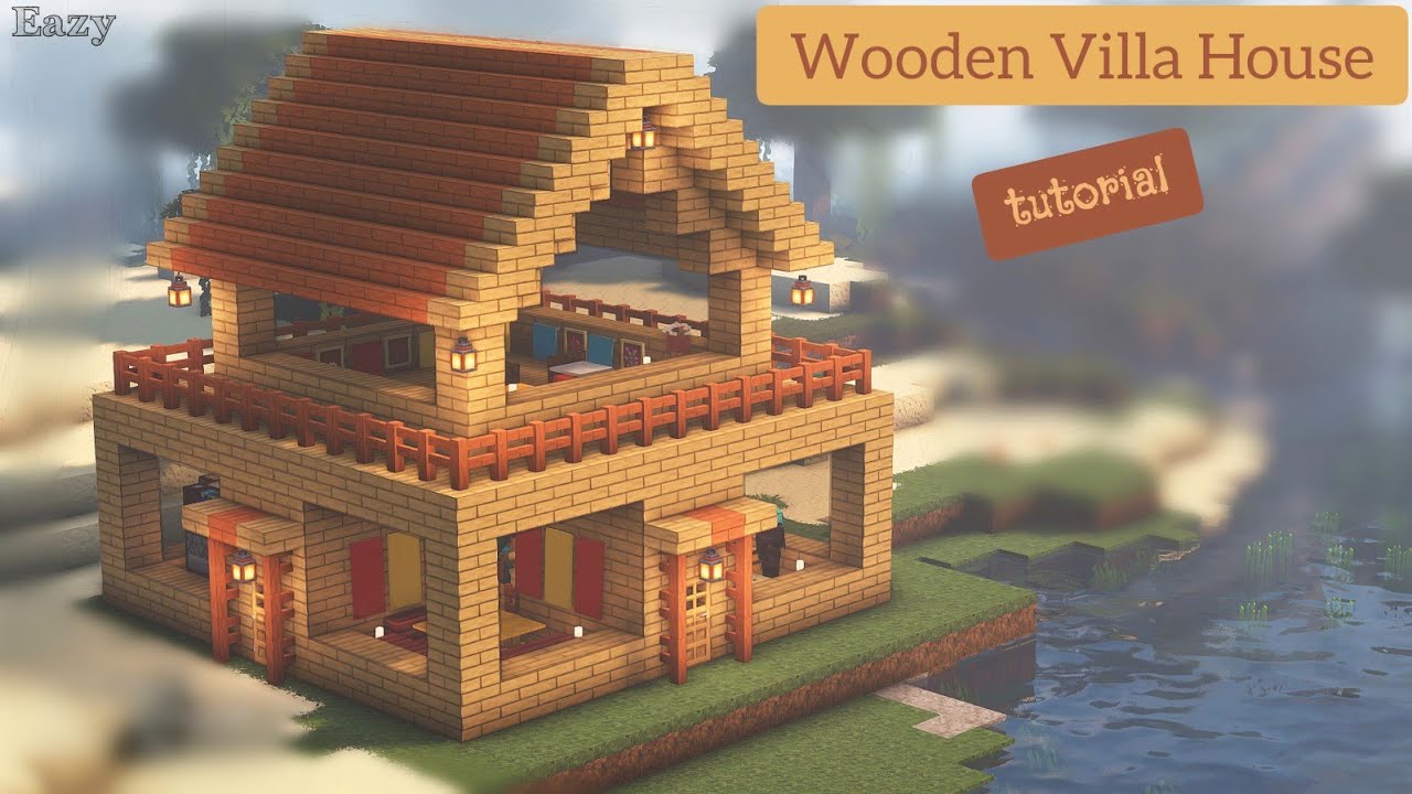 Minecraft | How To Easily Build a Wooden House (modern) Villa ...