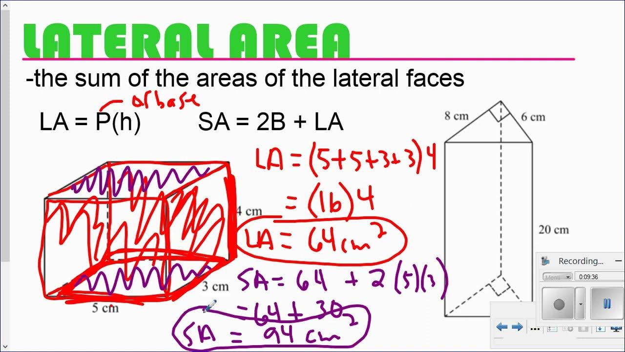 lateral area and surface area of prisms and cylinders - YouTube