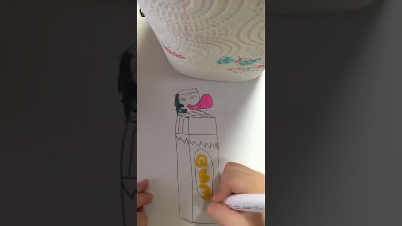 Bubblegum - Timelapse - how to draw a pack of gum - a 7 year old that ...