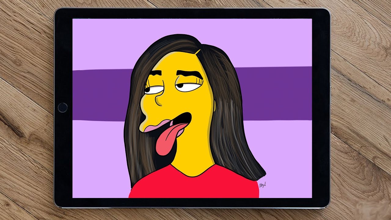 Cardi B Simpson Style Digital Art (iPad Pro time lapse) - YouTube
