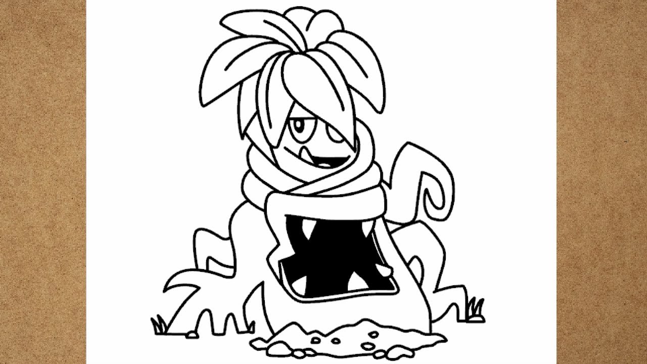 How to draw Tomb Tangler from Plants vs Zombies 2 pvz step by step ...