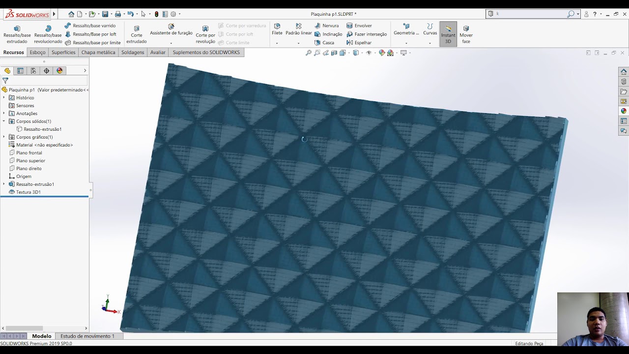 Como transformar uma aparência 2D em textura 3D no SOLIDWORKS 2019 - 4i ...