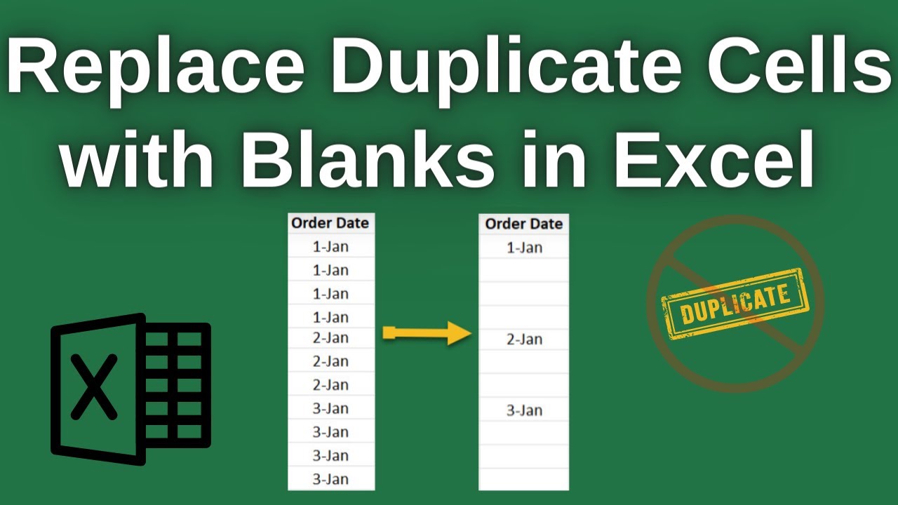 How To Replace Duplicate Values With Blanks In MS Excel YouTube How To Replace Duplicate Values With Blanks In MS Excel YouTube