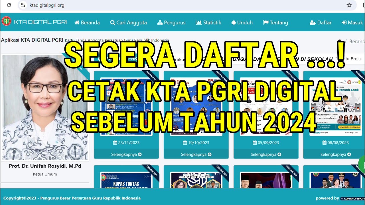 MUDAH .... CARA DAFTAR KTA PGRI DIGITAL TAHUN 2023 BISA DI HP MAUPUN PC / LAP TOP - YouTube
