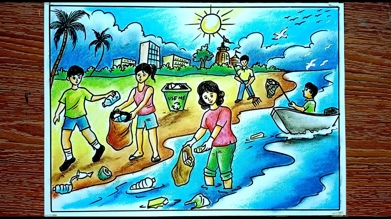 Say no to Plastic in Ocean | Swachh sagar surakshit sagar Drawing ...