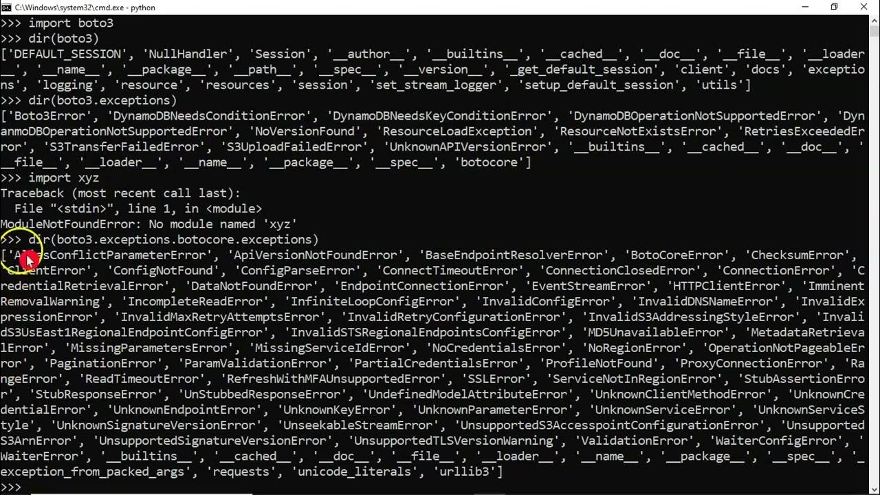 Boto3 Exception handling - YouTube