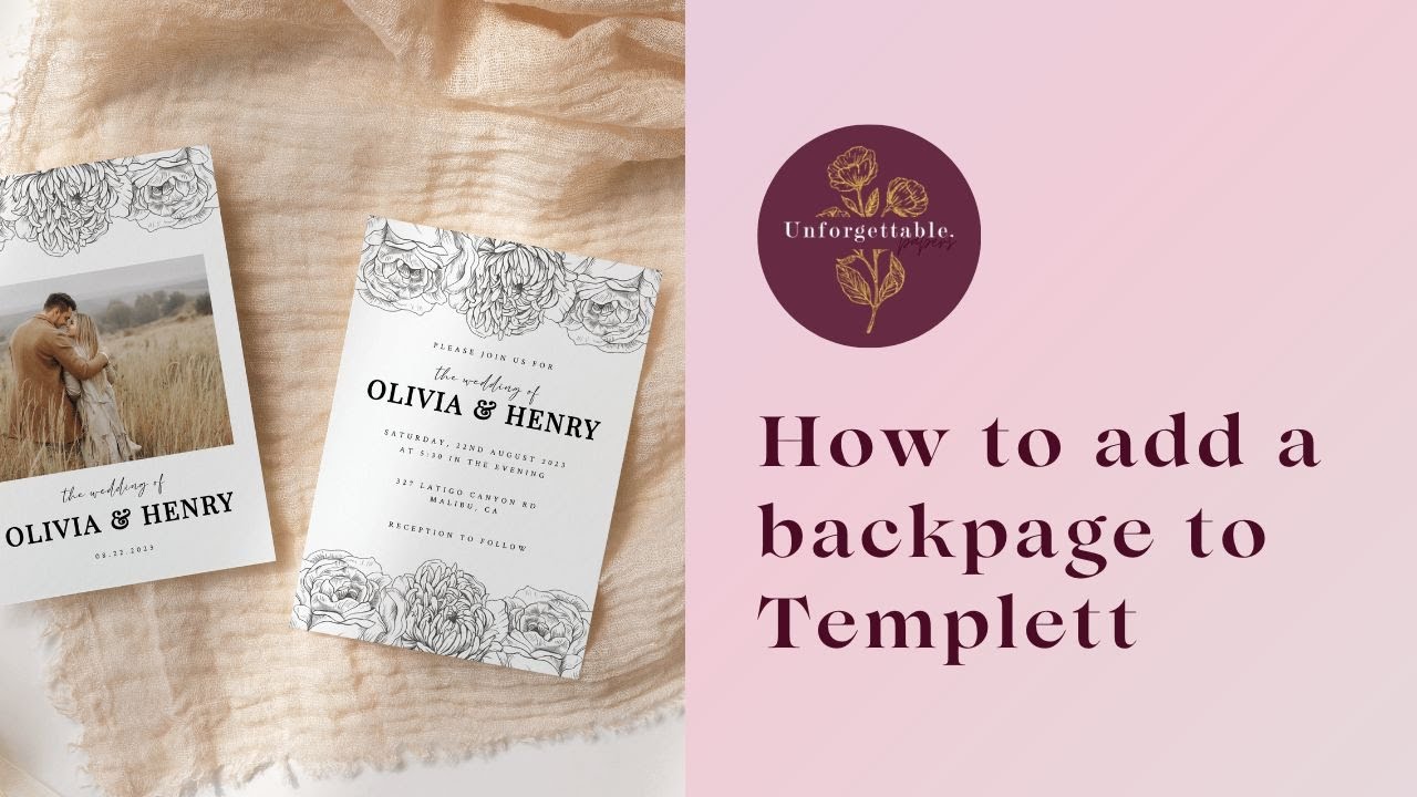 How to add a back page in Templett - YouTube