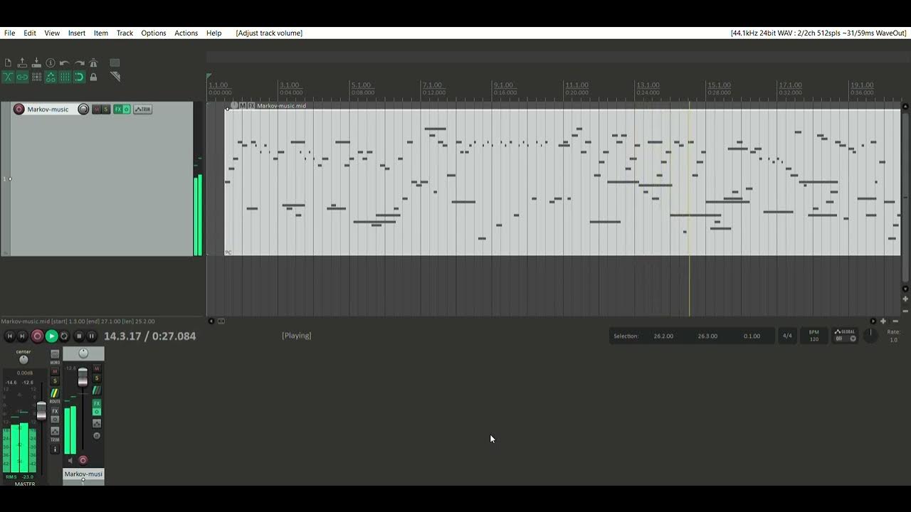 Markov Chains MIDI music generation - YouTube