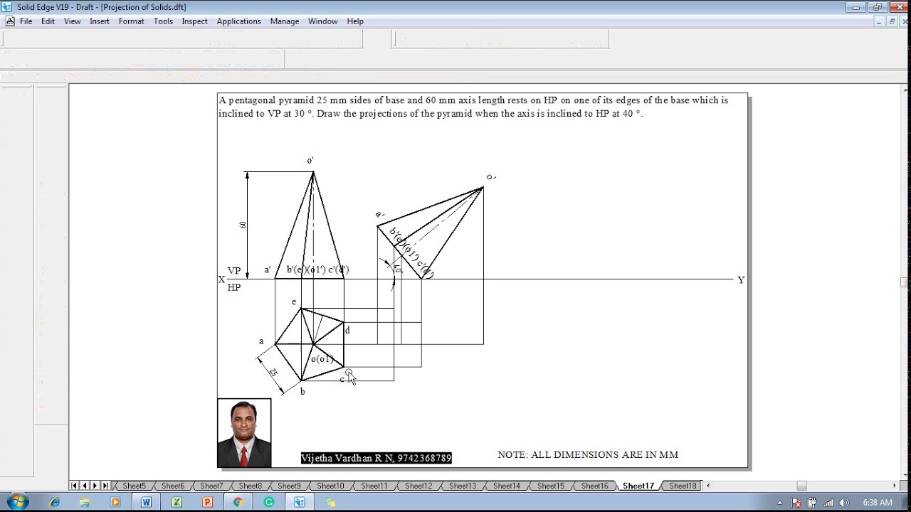 Example 17 on Projections of Solids - YouTube