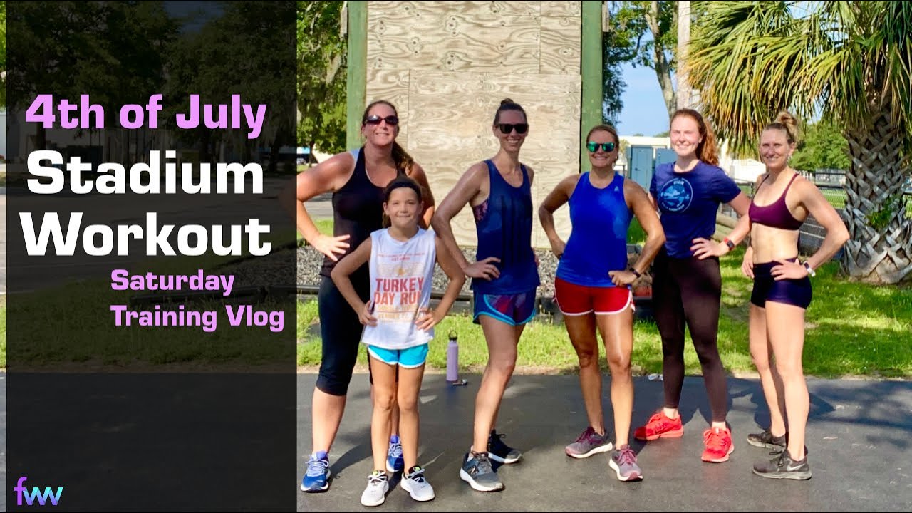 Full Day Of Training Vlog | 4th Of July Group Stadium Workout - YouTube