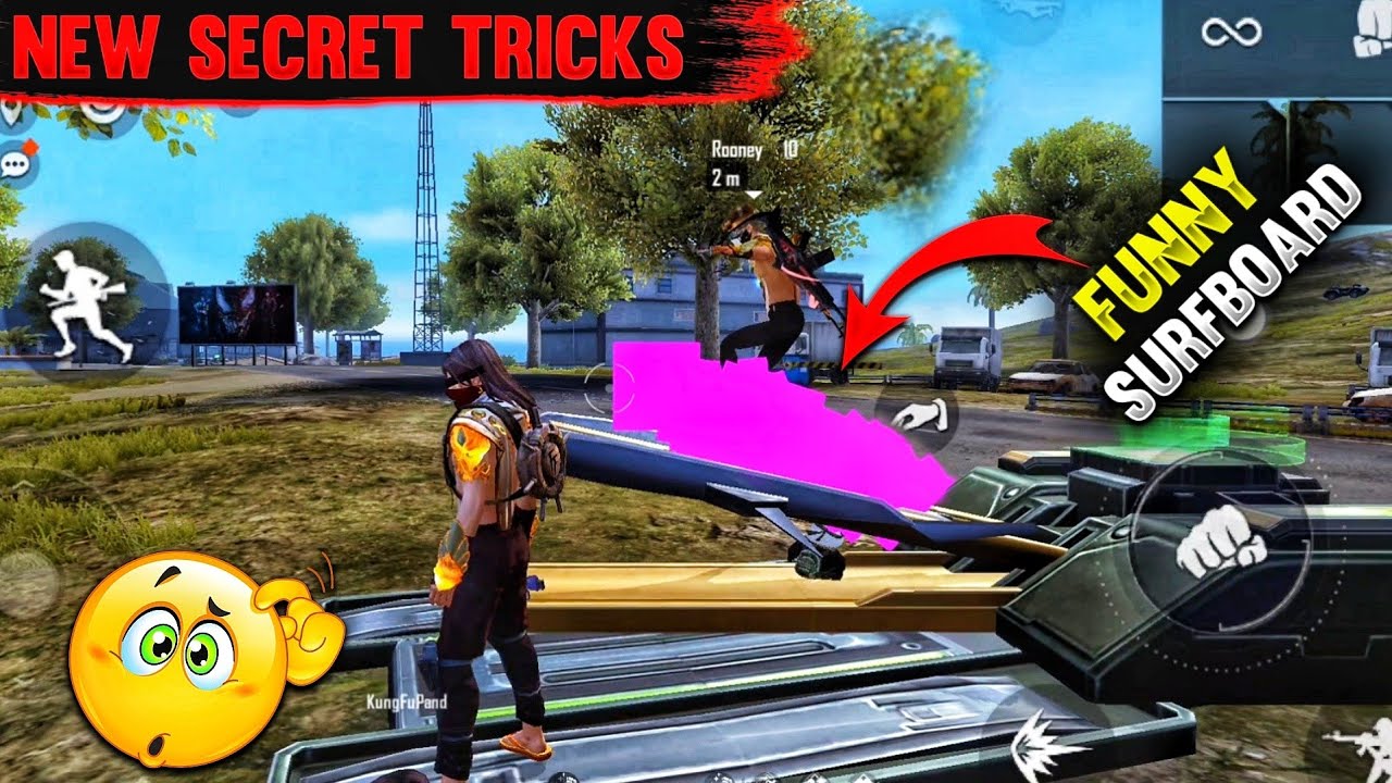 Top 5 New Unknown Tricks in free fire || Invisible Surfboard Trick ...