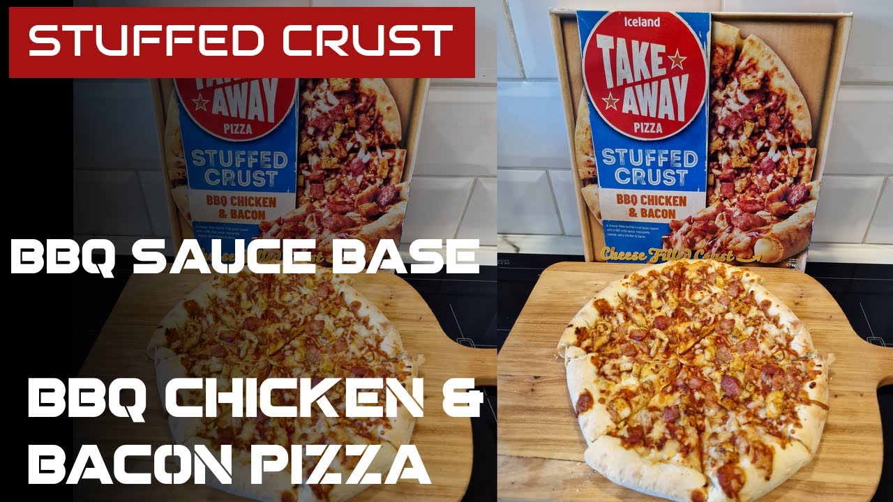 STUFFED CRUST PIZZA | Food Review | BBQ CHICKEN AND BACON PIZZA ...