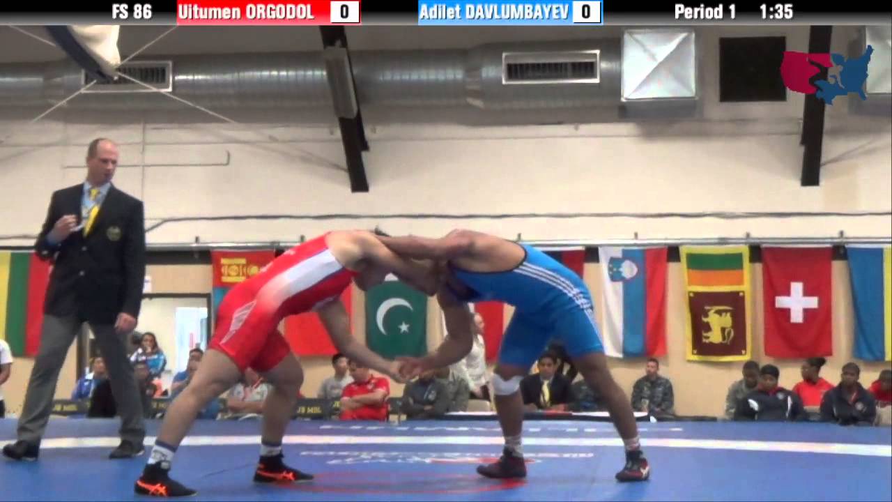 86 KG SF - Uityumen Orgodol (MGL) vs Adilet Davlumbayev (KAZ) - YouTube