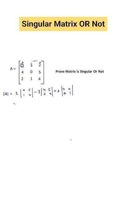 Matrix Singular OR Not | Maths - YouTube