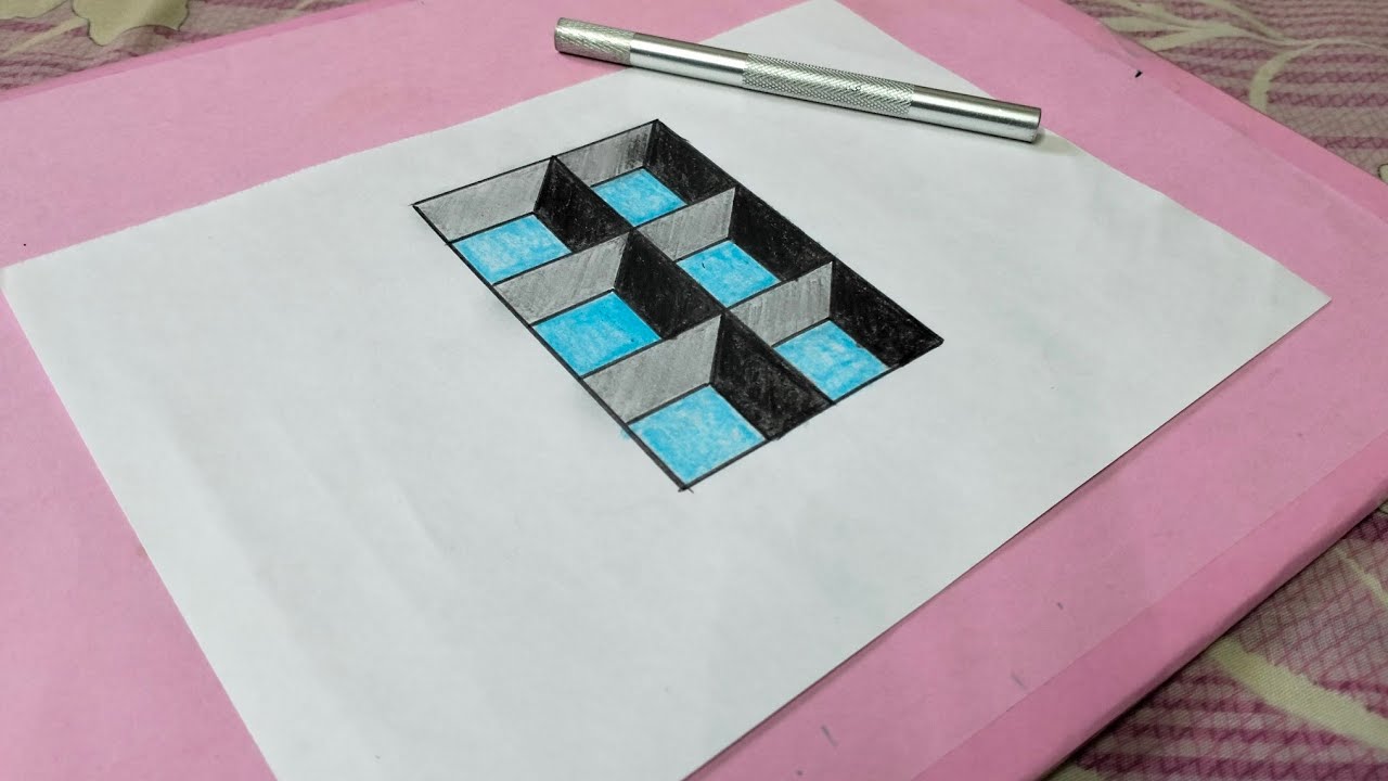 How To Draw 3D Optical Illusions (Tutorial) - YouTube