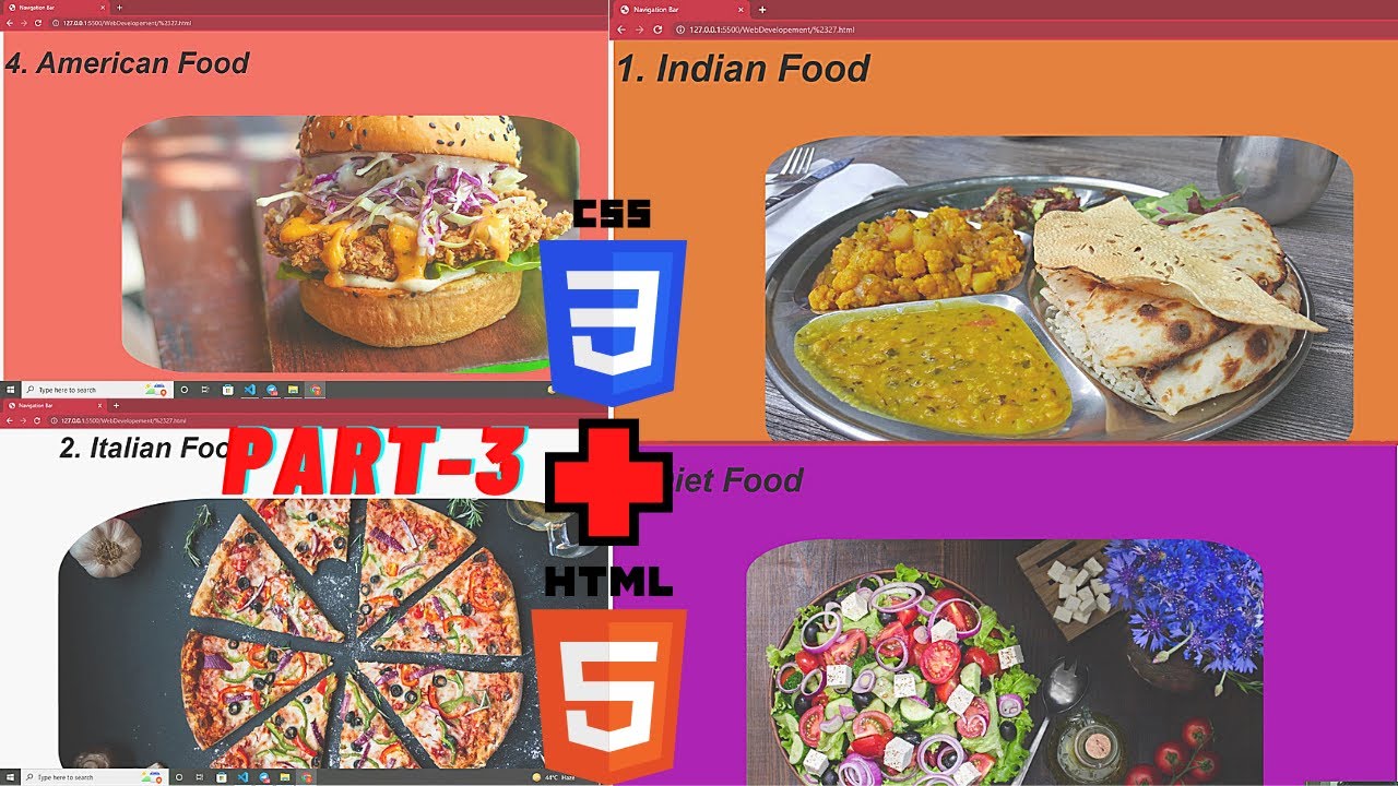 HTML + CSS #27 | Adding Food Category in Food Website | Part-3 | HTML ...