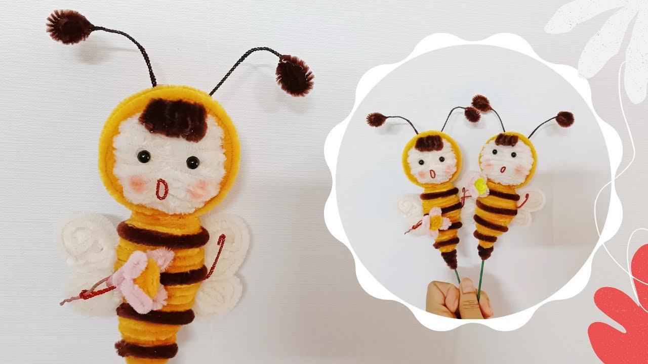 Cute Bee pipe cleaner - How to make cute Bee from pipe cleaner - KESA ...