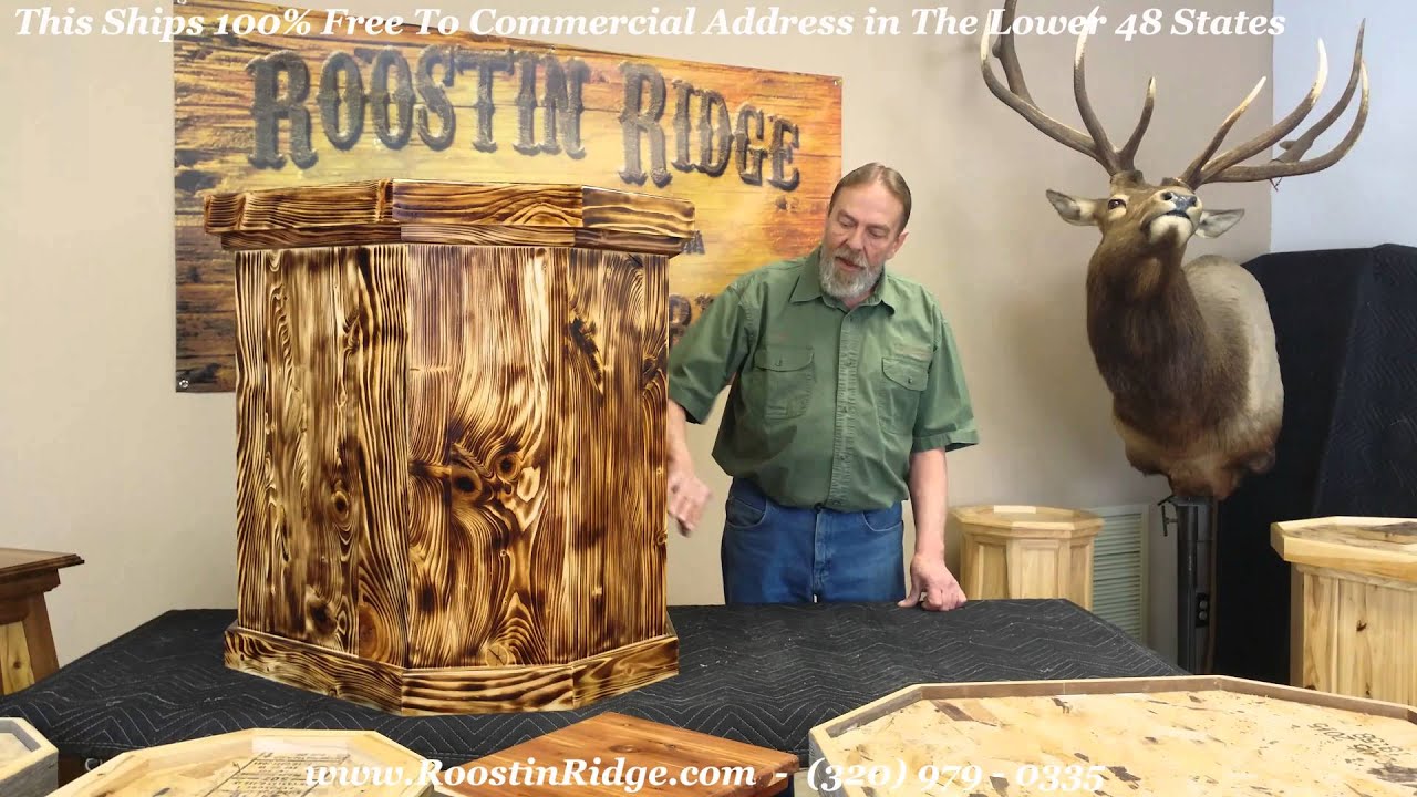 Rustic Burnt Pine Elk Taxidermy Pedestal - Classic Series 24" X 32 ...