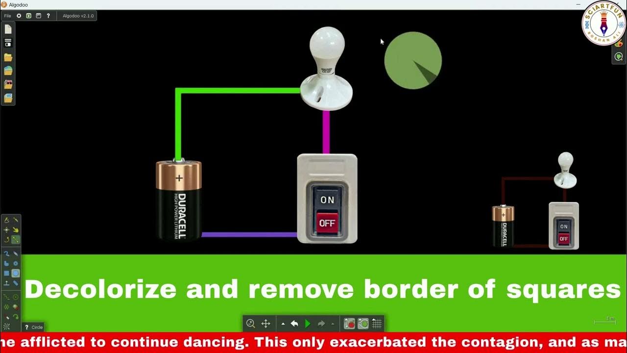 Create an Electric Circuit in Algodoo and See How a Light Bulb Turns On and Off | Tutorial 23 ...
