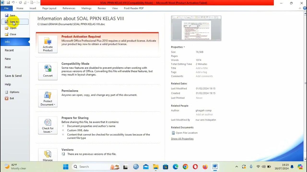 TUTORIAL CARA MENGUBAH FILE WORD KE FILE PDF - YouTube