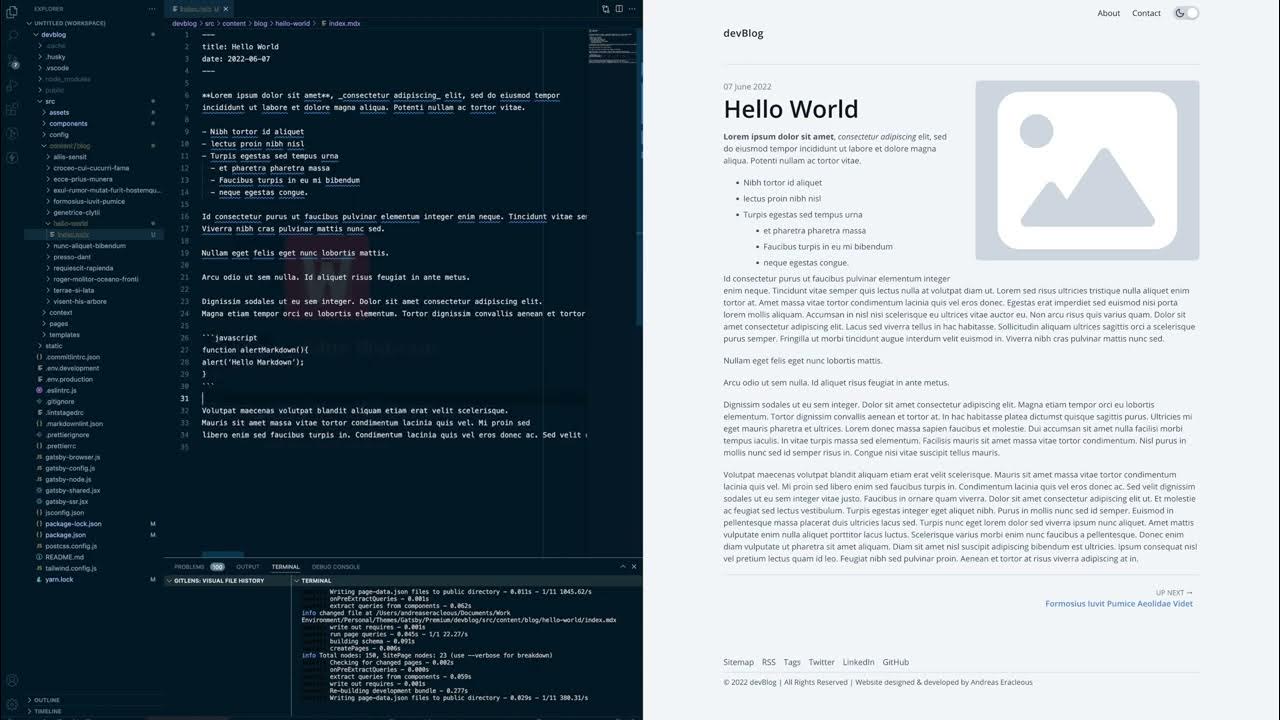 How to create a post in markdown efficiently with Gatsby Blog Theme using MDX 🚀 - YouTube