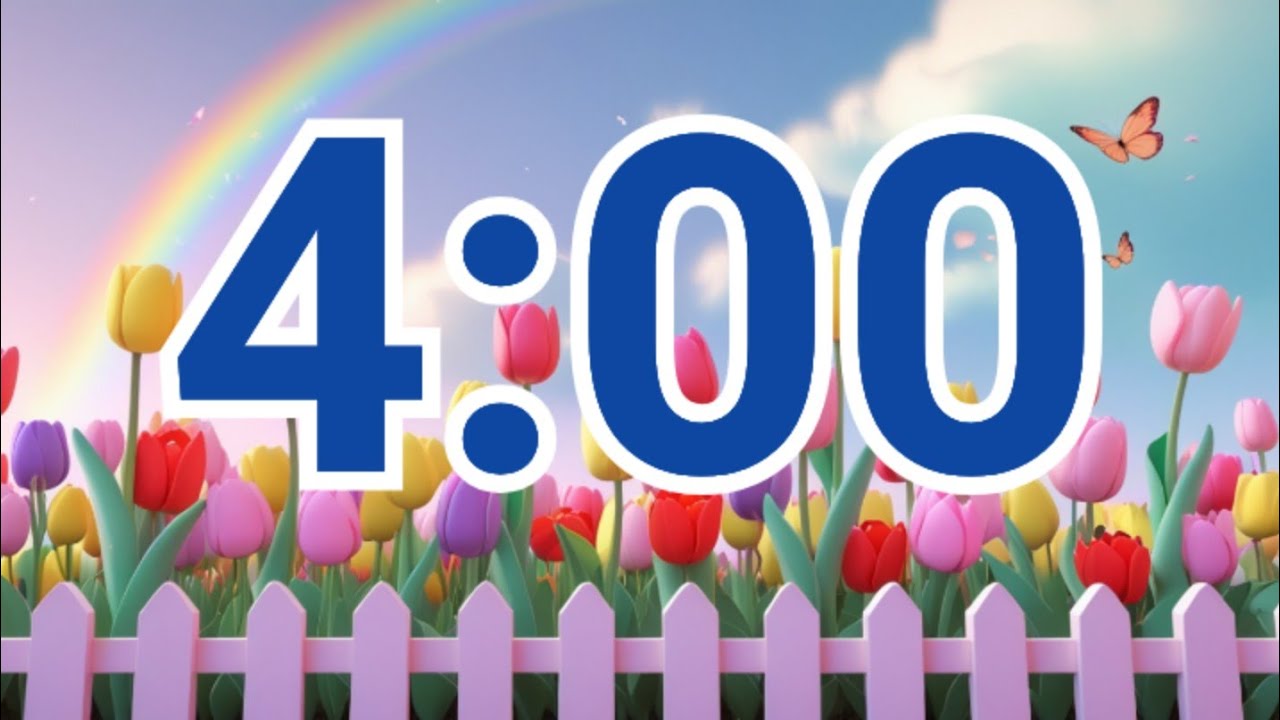 4 Minute Timer with Flowers 🌷 Relaxing Tulip Garden Countdown - YouTube