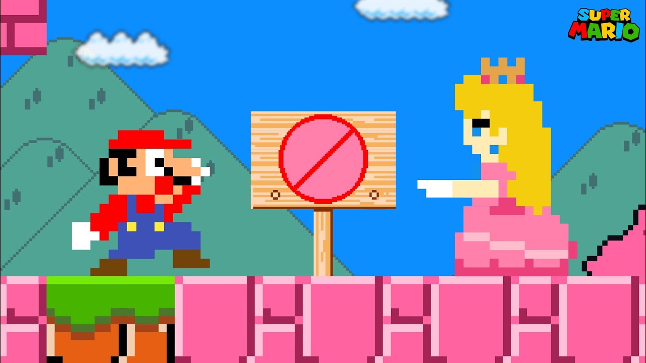 Super Mario Bros., but Mario Is Forbidden to Touch the Color PINK - YouTube