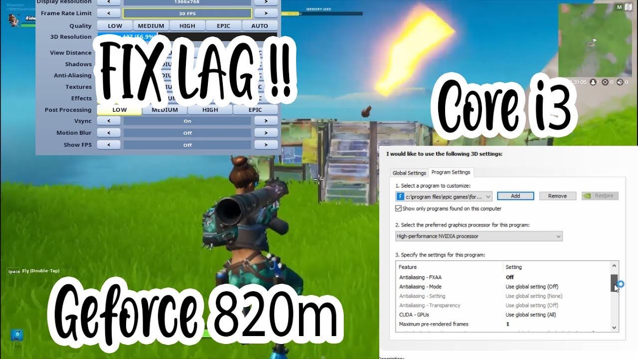 4 Tips Setting Fortnite Chapter 2 for low end Pc ( Core i3, Nvidia ...